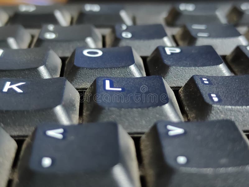 L Letter Highlighted in the Computer Keyboard Stock Photo - Image of ...