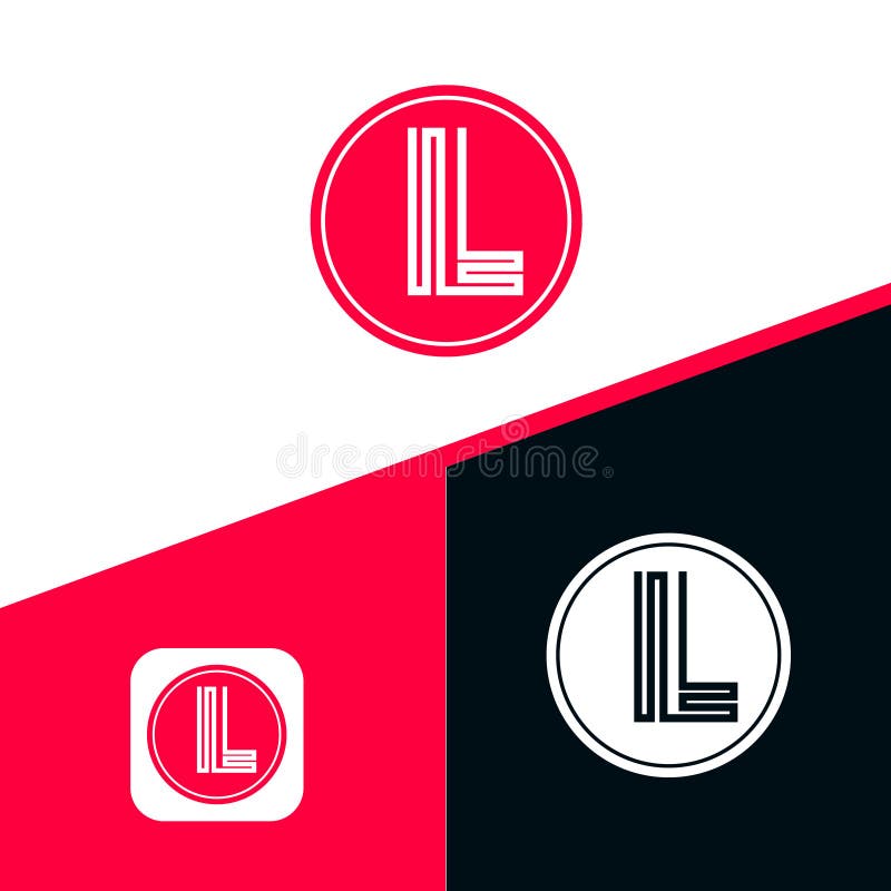 L Letter Initial Icon Logo Design, Line Style Logo Design Stock Vector ...