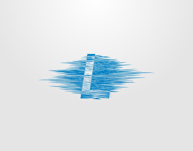 L Letter Logo. Abstract Initial L Blue Wave Design Created from Ocean ...