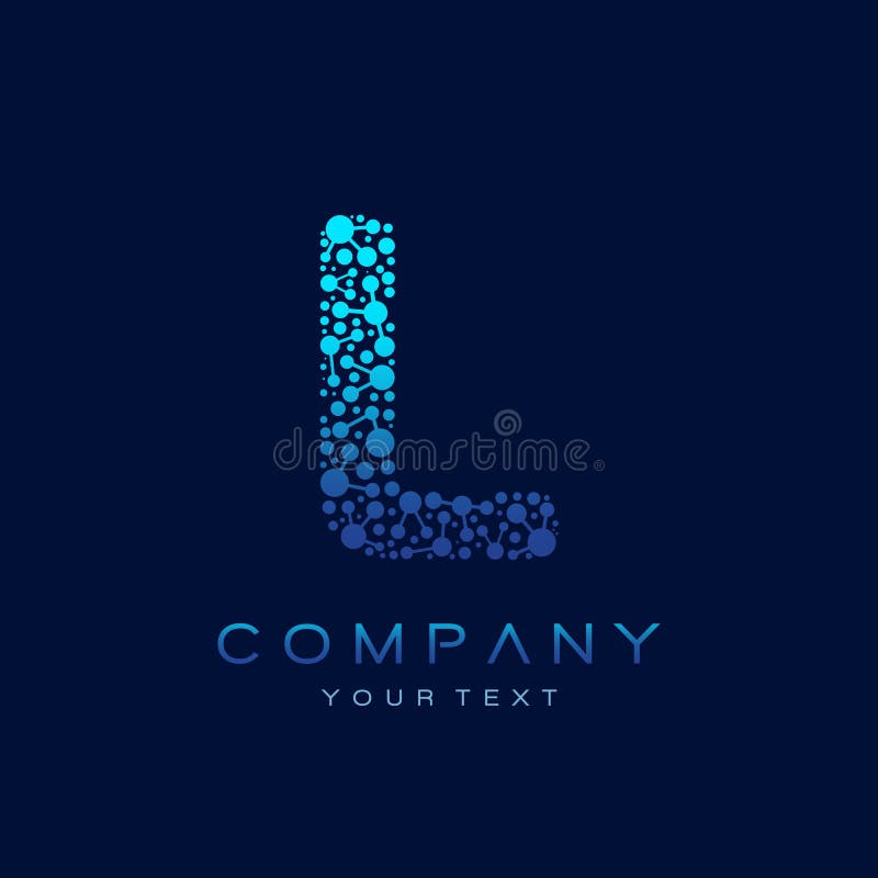 L Letter Logo Science Technology. Connected Dots Design Vector Stock ...