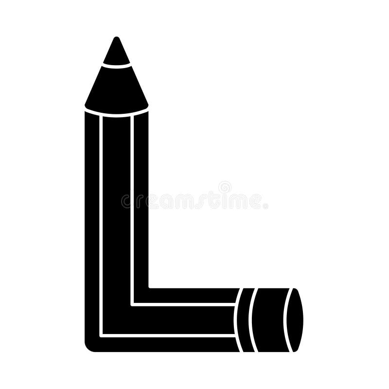 L Letter Pencil Letter Font. Stock Illustration - Illustration of text ...