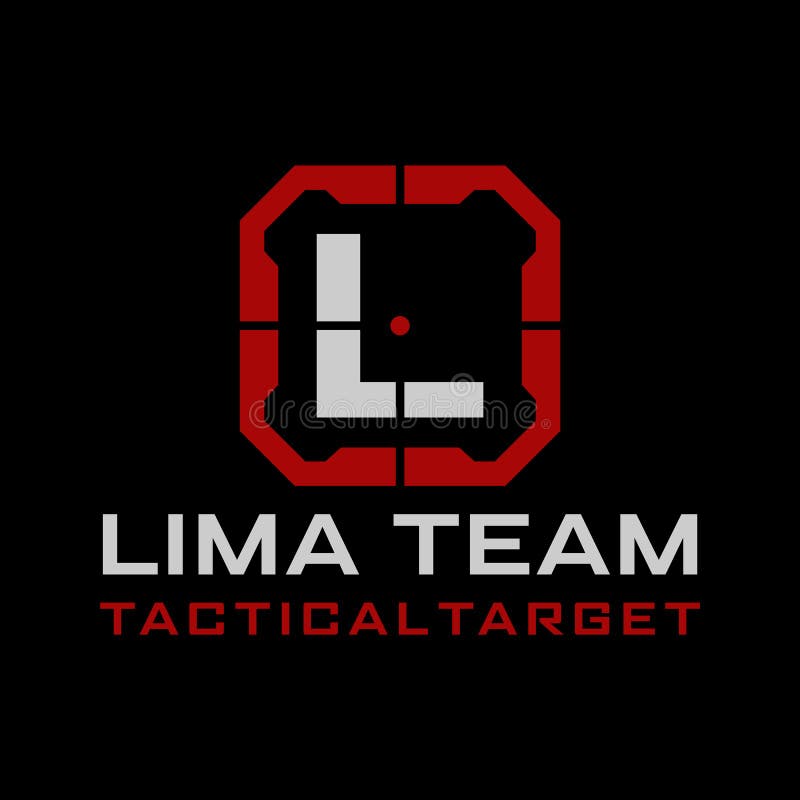L Letter Tactical Military Target Logo Design Stock Illustration ...