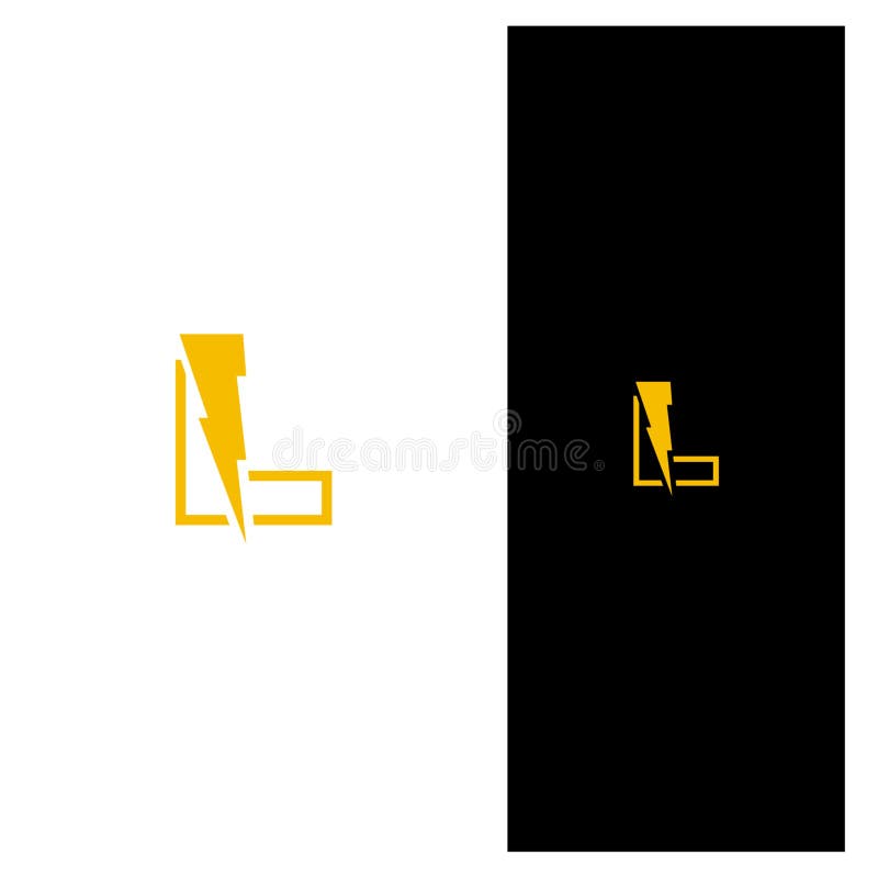 L for Lightning Logo Icon Flat Design Stock Vector - Illustration of ...