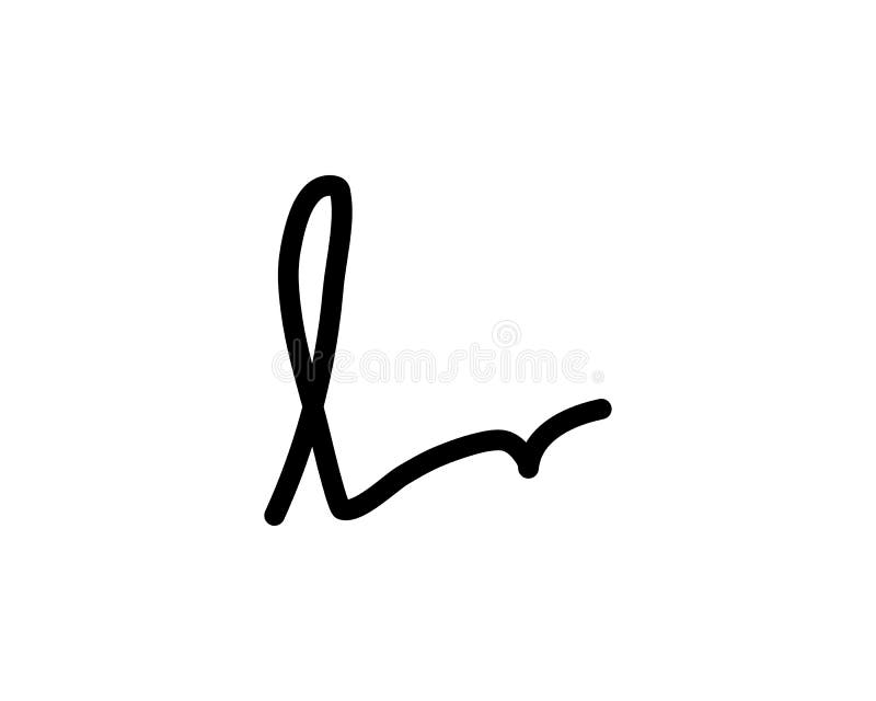 L Logotipo De La Firma De La Letra Ilustración del Vector - Ilustración ...