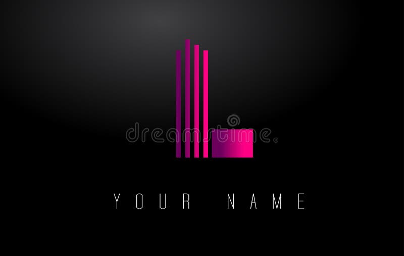 L Magenta Lines Letter Logo. Creative Line Letters Vector Template ...