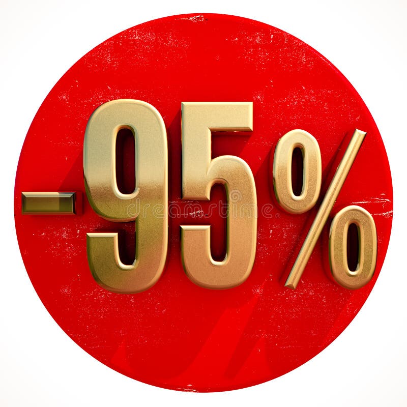 L'or 95 Pour Cent Se Connectent Le Rouge Illustration Stock ...