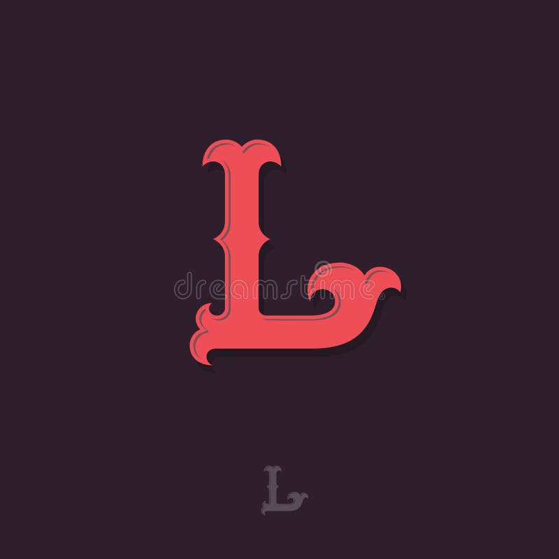 L Monogram. Red L Letters Initial. Typography Design. Stock Vector ...