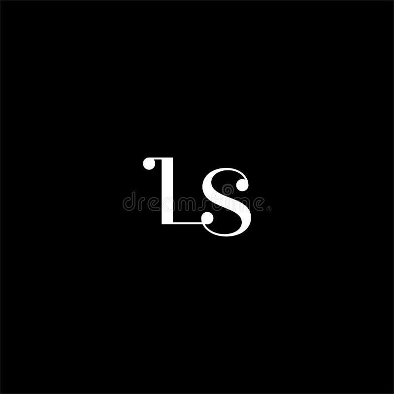 L S Letter Logo Abstract Design on Black Color Background. Stock ...