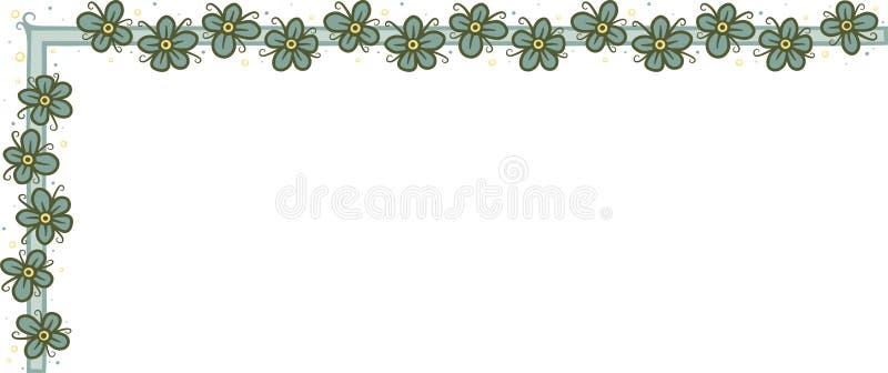 L-shaped Border with Colorful Flowers Stock Illustration - Illustration ...