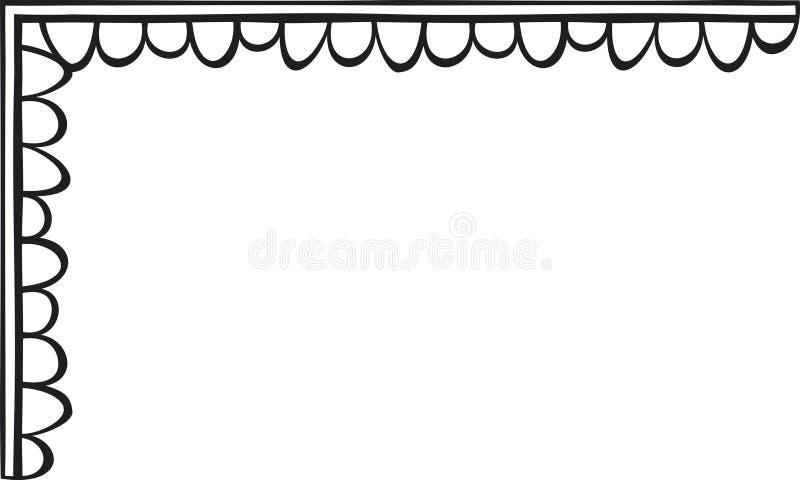 L-shaped Border with Curved Lines within a Line Stock Illustration ...