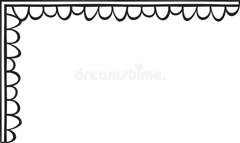 L-shaped Border with Curved Lines within a Line Stock Illustration ...