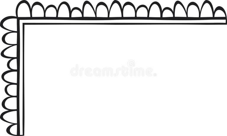 L-shaped Border with Curved Lines Stock Illustration - Illustration of ...