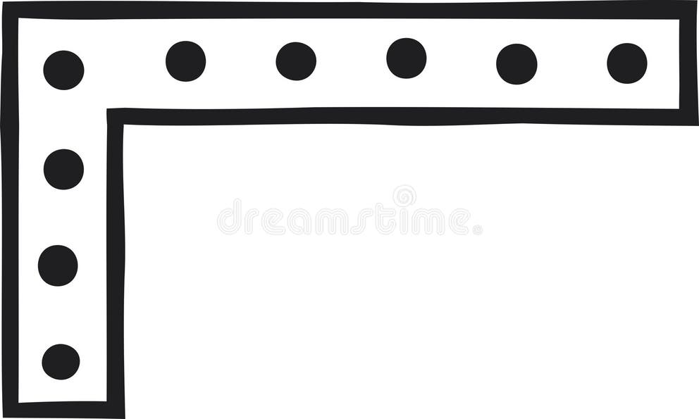 L-shaped Border with Dots Inside a Line Stock Illustration ...