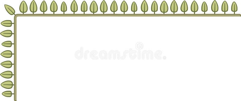 L-shaped Border with Leaves Stock Illustration - Illustration of leaf ...