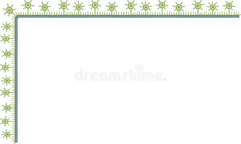 L-shaped Border with Schematic Flowers Stock Illustration ...