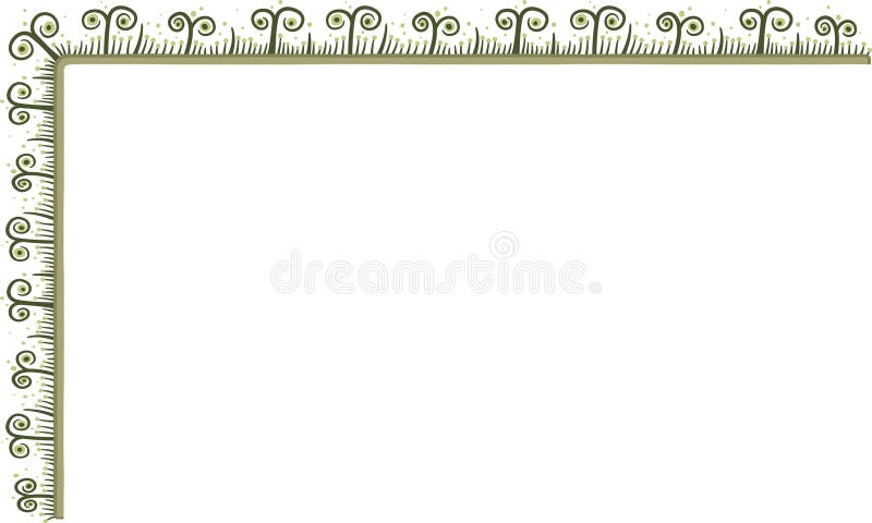 L-shaped Border with Schematic Flowers and Leaves Stock Illustration ...