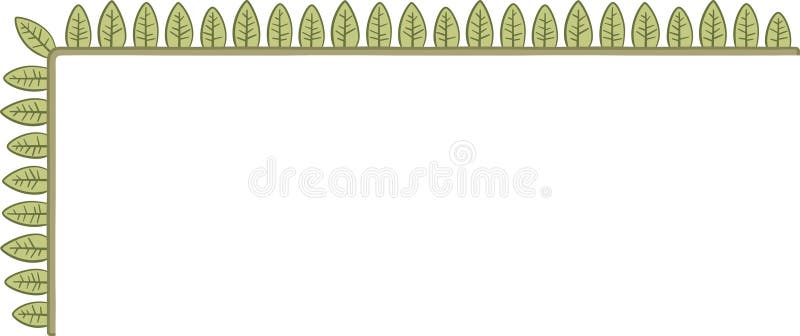 L-shaped Border with Schematic Leaves Stock Illustration - Illustration ...
