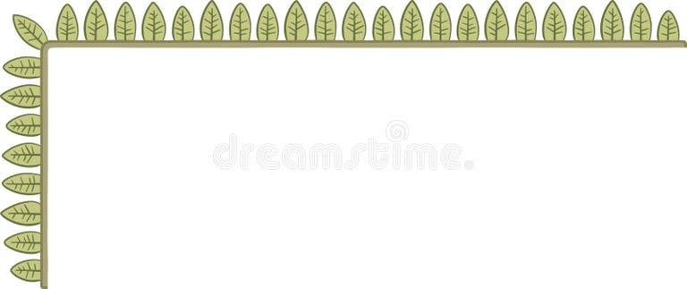 L-shaped Border with Schematic Leaves Stock Illustration - Illustration ...
