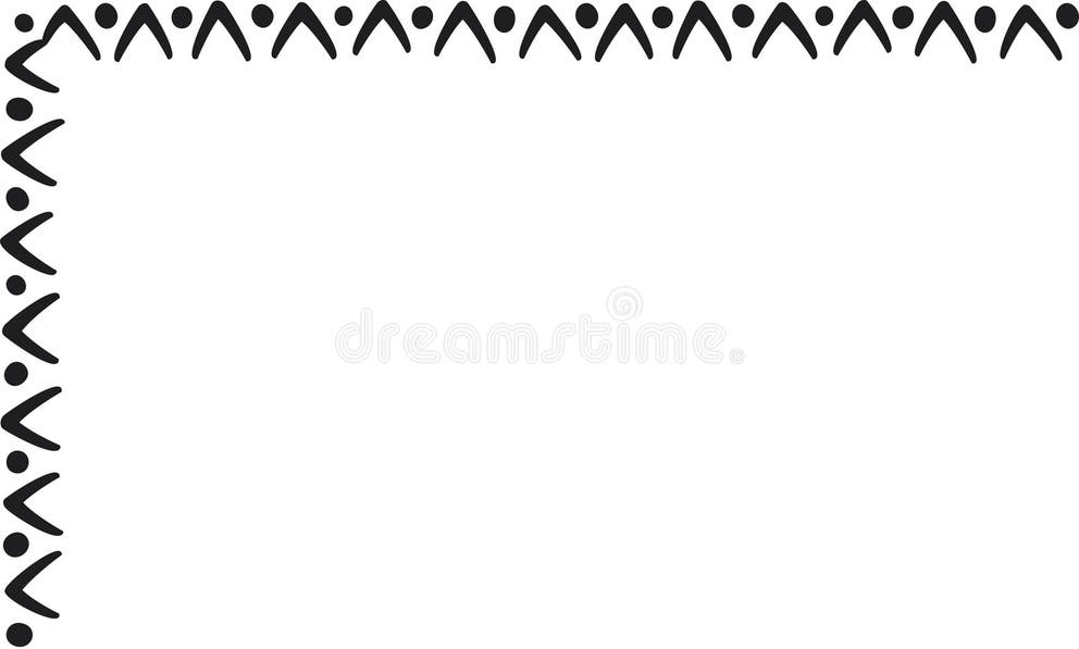 L-shaped Border with Small Vs and Circles Stock Image - Illustration of ...