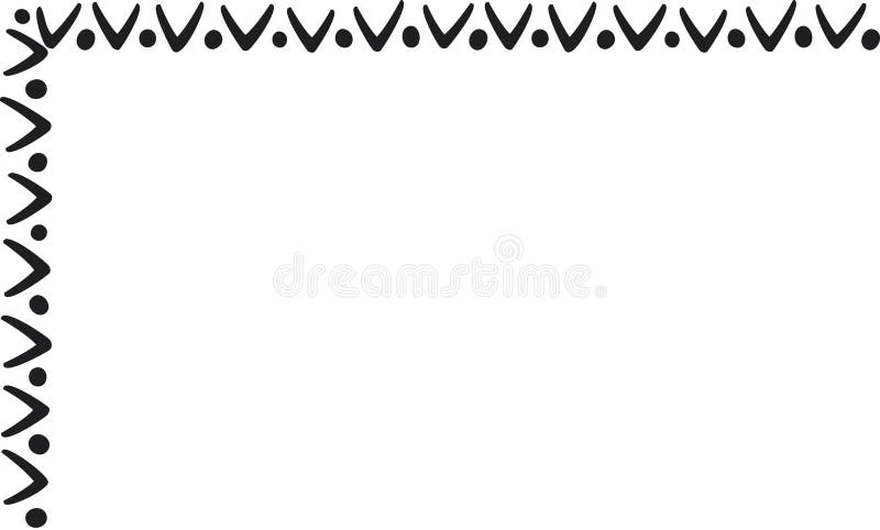 L-shaped Border with Vs and Circles Stock Vector - Illustration of ...