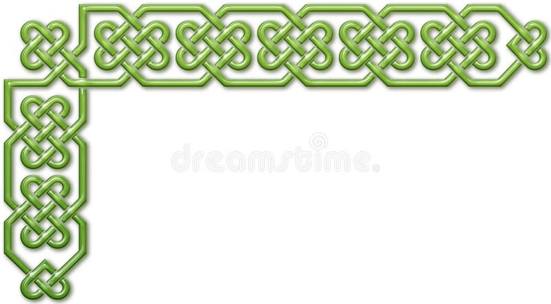 L-shaped Frame with Celtic Knots, Green Stock Image - Illustration of ...