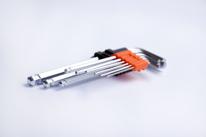 L-Shaped Hex Wrench Set on White Background Stock Photo - Image of ...