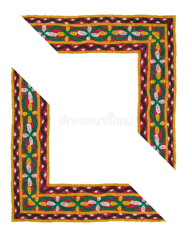 L-shaped Isolated Textile Border Stock Image - Image of detail ...