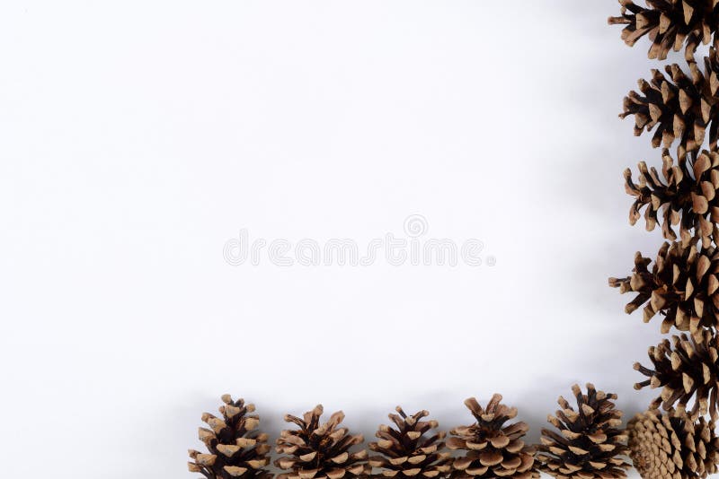 L shaped pine cone frame stock photo. Image of autumn - 126940734