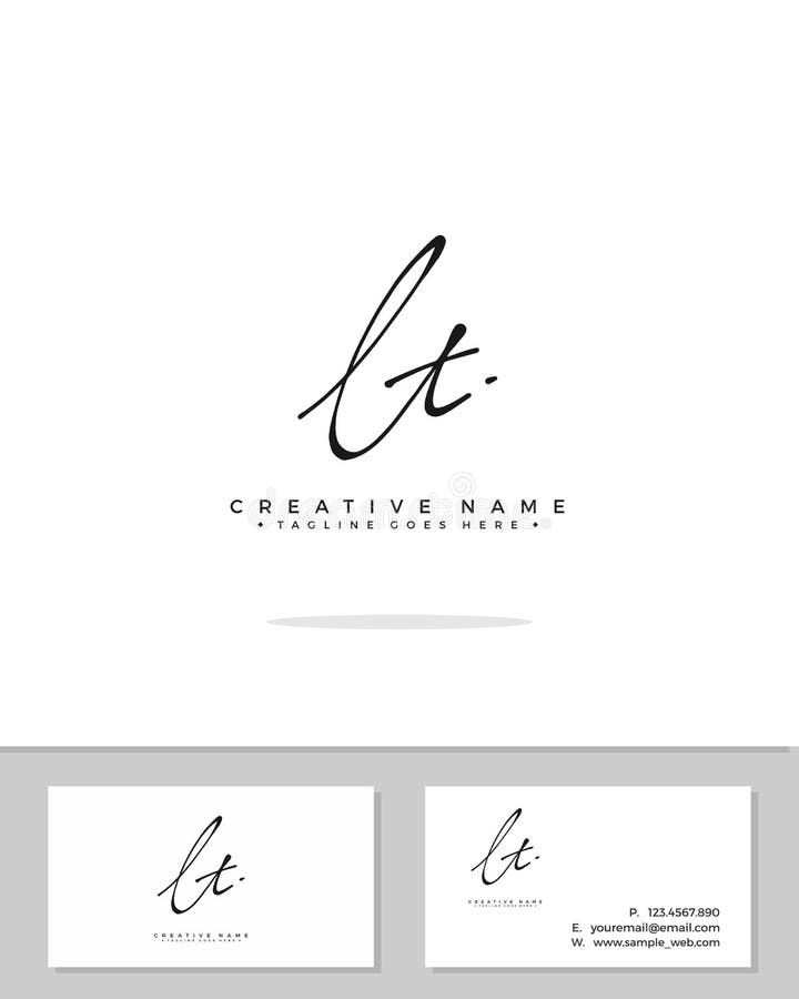 L T LT Initial Logo Signature Vector. Handwriting Concept Logo. Stock ...