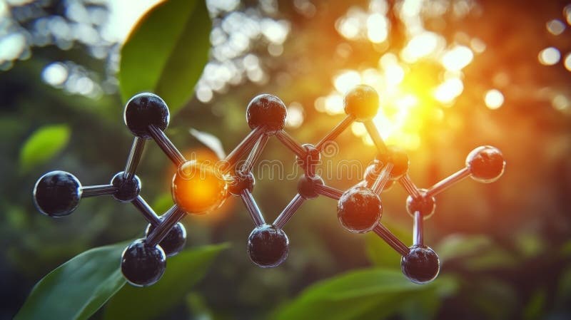 L Theanine Molecular Structure Close Up in Natural Setting with Bright ...
