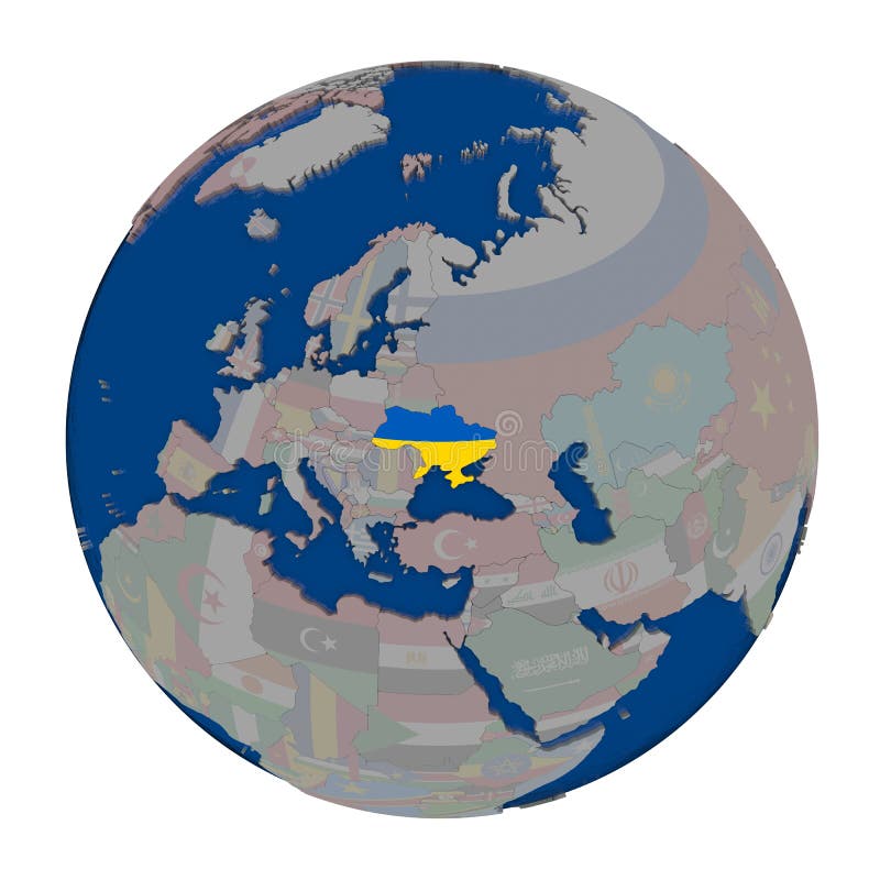 L'Ukraine Sur Le Globe Politique Illustration Stock - Illustration du ...
