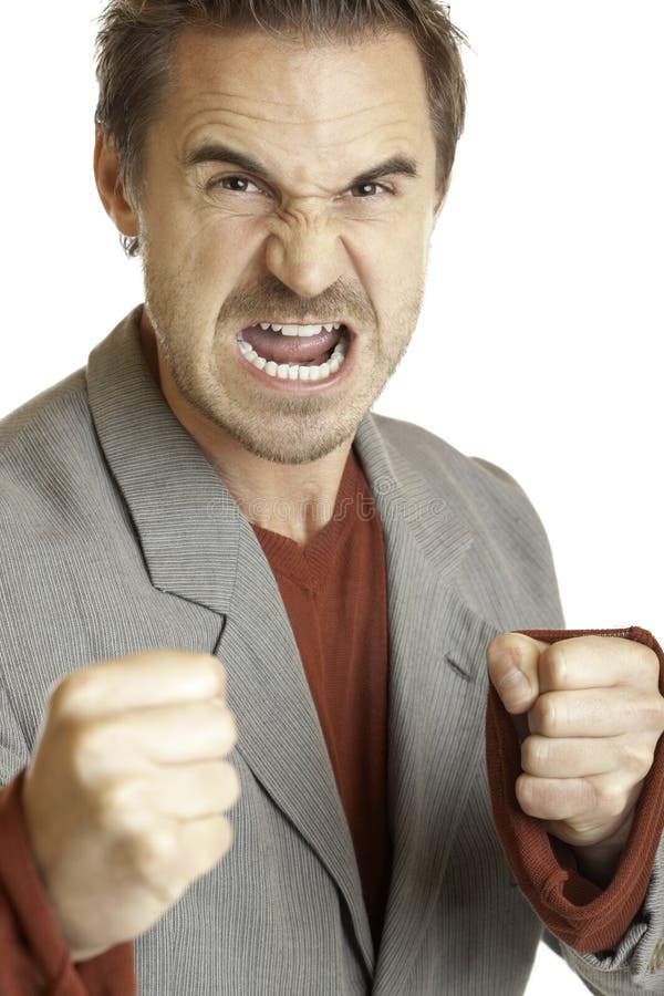 L'uomo Aggressivo Vuole Colpire Qualcuno Fotografia Stock - Immagine di ...