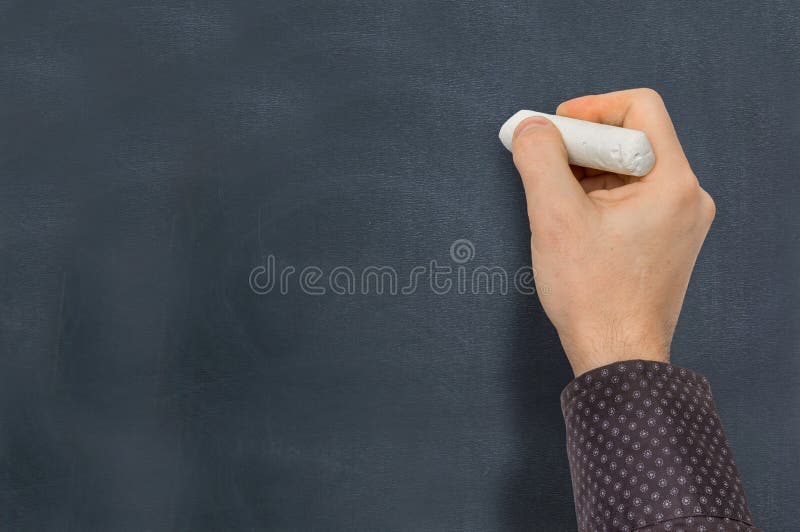 Uomo Con Gesso Che Scrive Le Lettere Di ABC Sulla Lavagna Fotografia ...