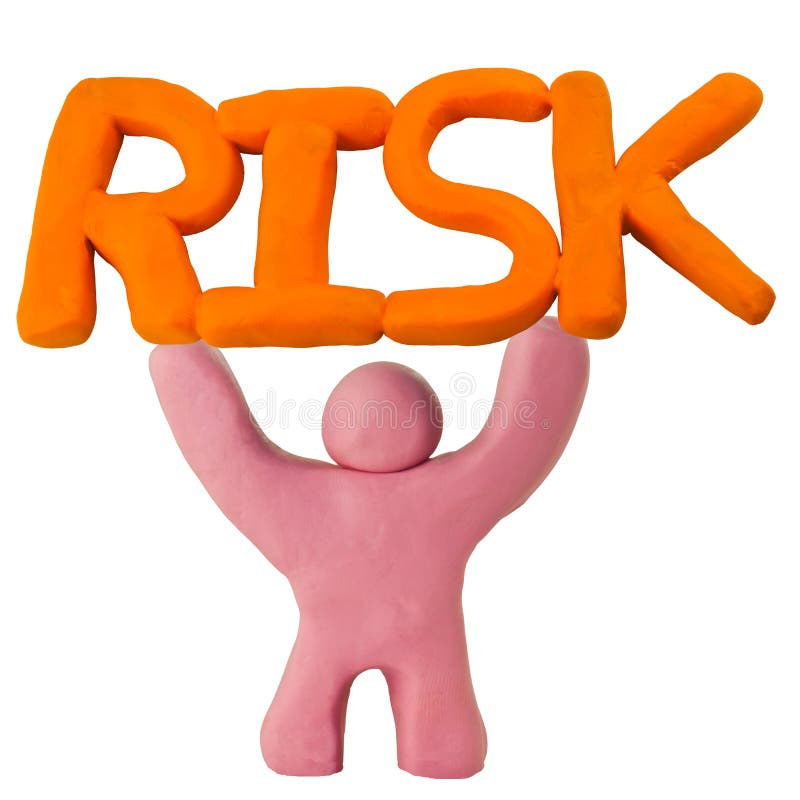 L'uomo Eleva Il Rischio Fatto Da Argilla Illustrazione di Stock ...