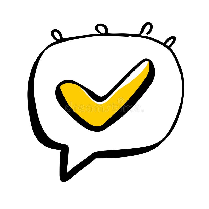 A L Yellow Check Mark is Enclosed within a Black-outlined Circle Stock ...