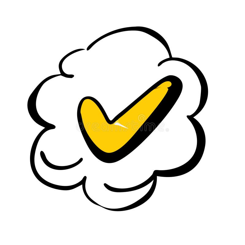 A L Yellow Check Mark is Enclosed within a Black-outlined Circle Stock ...