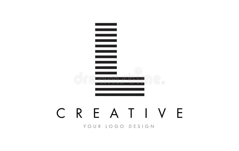 L Zebra Letter Logo Design with Black and White Stripes Stock Vector ...