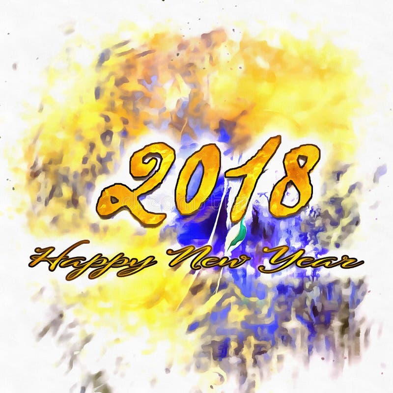 La Acuarela Mancha Hacia 2018/ Stock de ilustración - Ilustración de ...