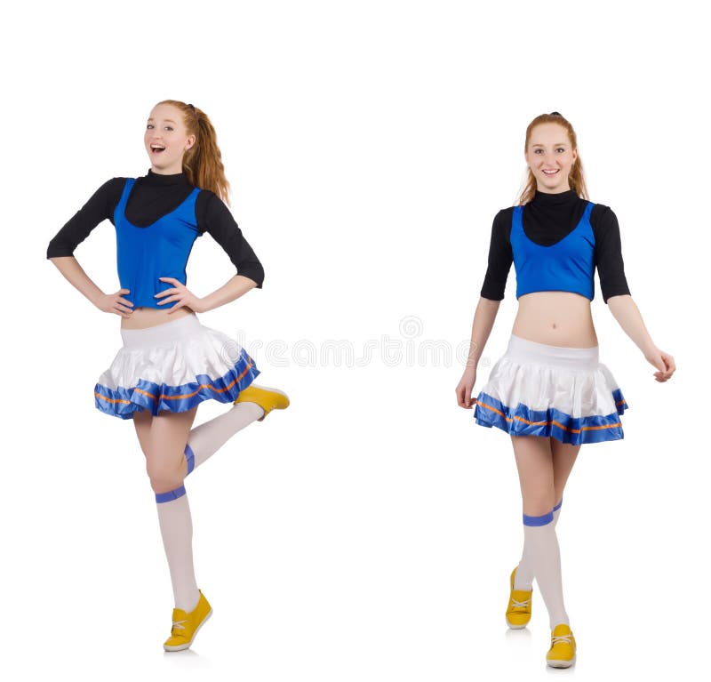 La Animadora Aislada En El Fondo Blanco Imagen de archivo - Imagen de ...