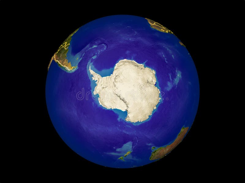La Antártida En Mapa Político De La Tierra Stock de ilustración - Ilustración de globo, fondo ...