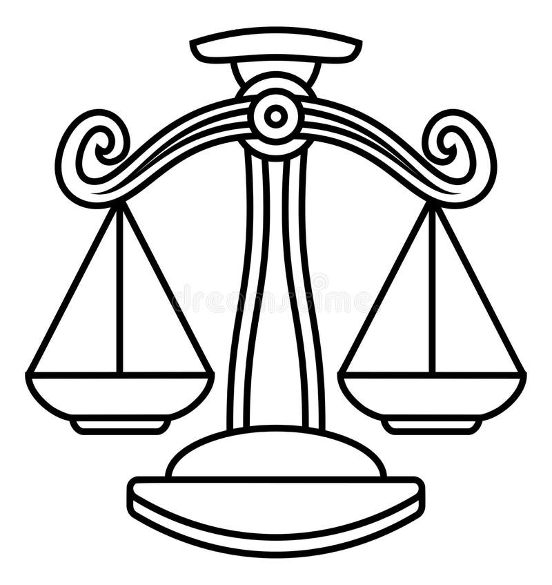 La Balance Mesure Le Signe De Zodiaque Illustration de Vecteur ...