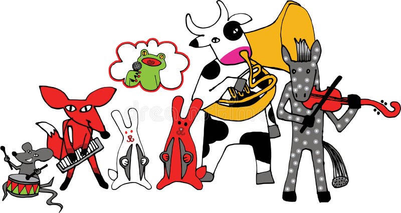 La banda animal ilustración del vector. Ilustración de conejo - 36579692