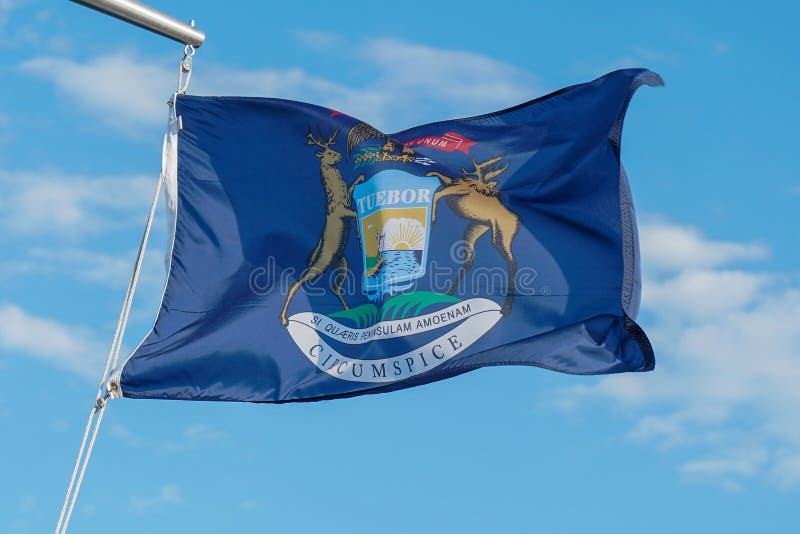La Bandera Del Estado De Michigan Foto de archivo - Imagen de textura ...