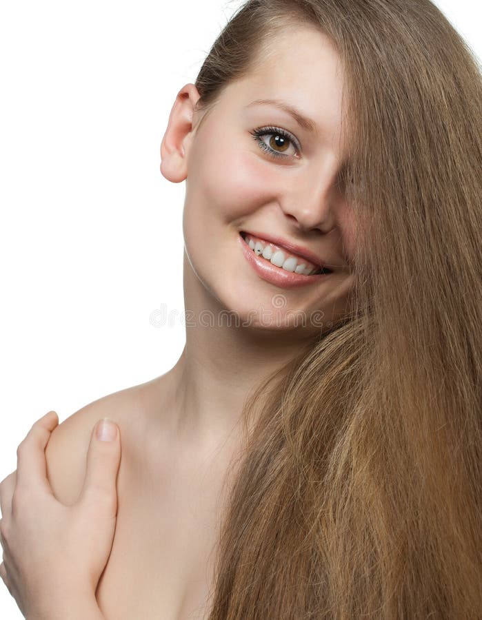 La Bella Ragazza Con Capelli Sani Lunghi Fotografia Stock - Immagine di ...