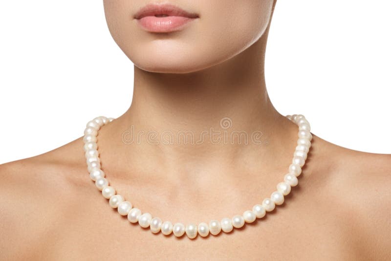 La Belle Mode Perle Le Collier Sur Le Cou Bijoux Et Bijouterie Photo ...