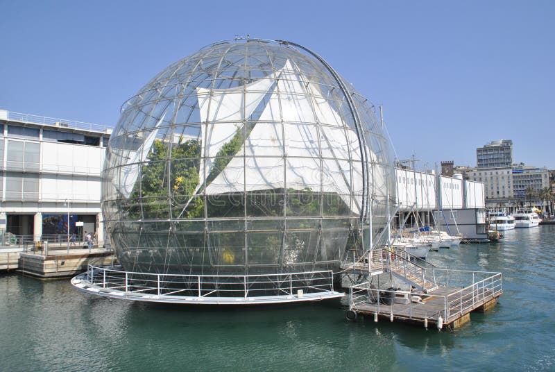 La Biosfera Structure in Genoa Editorial Stock Photo - Image of blue ...