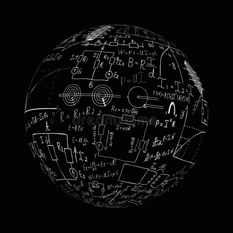 La Bola De Fórmulas Matemáticas Ilustración del Vector - Ilustración de ...