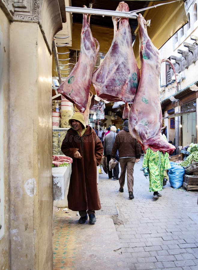 La Boucherie Dans Le Souk De Fes Image stock éditorial - Image du maroc ...