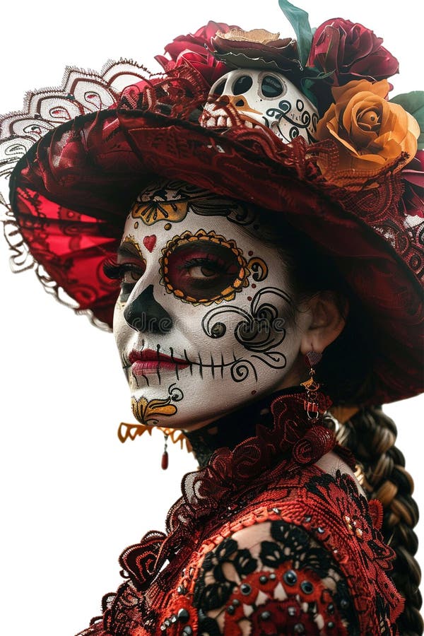 La Calavera Catrina Model Isolated on Transparent Stock Illustration ...