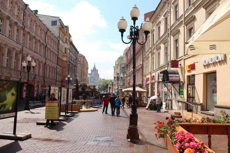 La calle de Arbat imagen de archivo editorial. Imagen de calle - 81214084